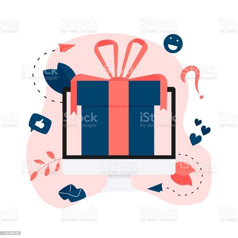온라인 선물 상자 온라인 스토어 또는 상점 충성도 프로그램 및 보너스의 홍보 광고에 대한 벡터 그림입니다 가족에 대한 스톡 벡터 아트 및 기타 이미지 Istock