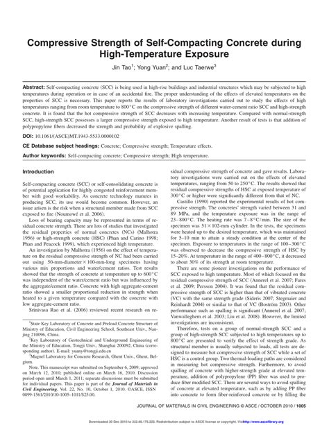 Pdf Compressive Strength Of Self Compacting Concrete During High Temperature Exposure