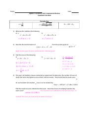Answer Key Algebra II Unit 3 Assessment Review Docx Name Date Algebra II Academic Unit 3
