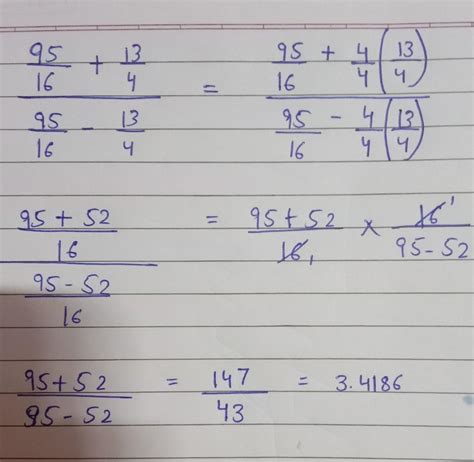 Divide Sum Of 9516 And 134 By Their Difference