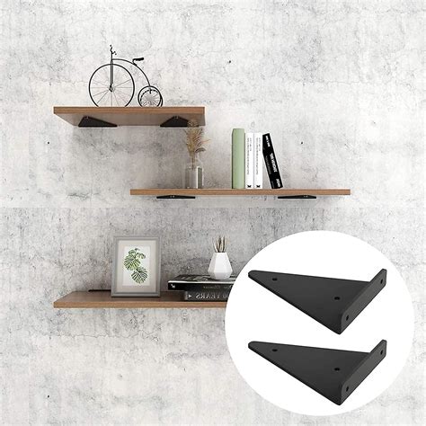 2 Pieces Floating Shelf Brackets Floating Metal Triangle Shelf Bracket