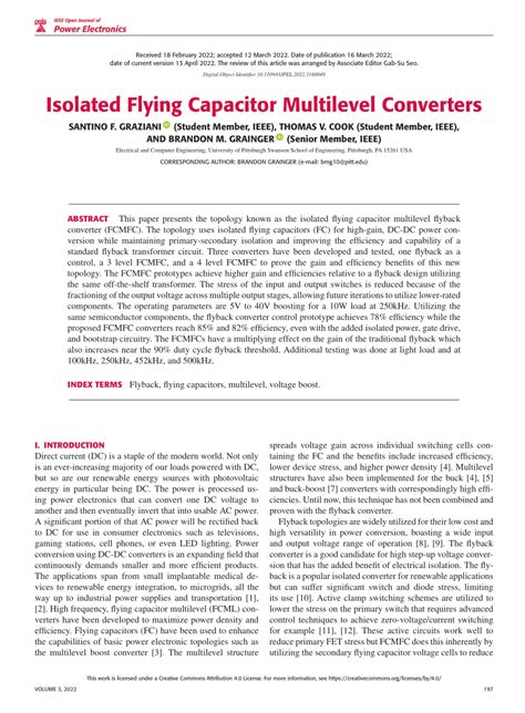 Pdf Isolated Flying Capacitor Multilevel Converters