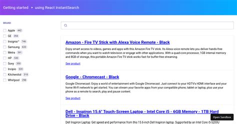 Example React Instantsearch Getting Started Codesandbox