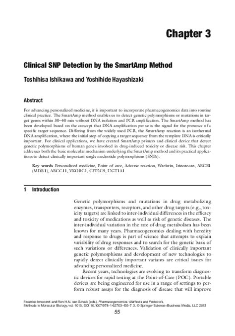 Pdf Clinical Snp Detection By The Smartamp Method