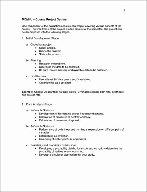 Free Project Outline Template