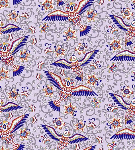 装饰性鸟花五色无缝图案素材 花瓣网