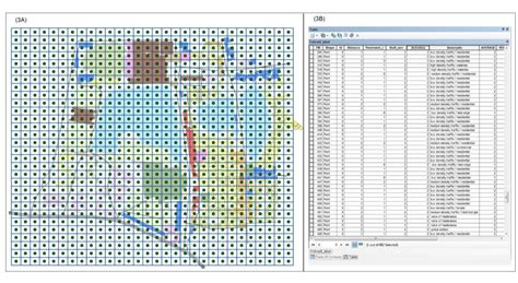 A Fishnet Grid And B Attribute Table Download Scientific Diagram