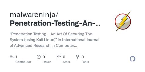Github Malwareninjapenetration Testing An Art Of Securing The System