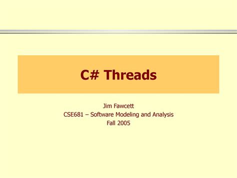 Jim Fawcett Cse681 Software Modeling And Analysis Fall Ppt Download
