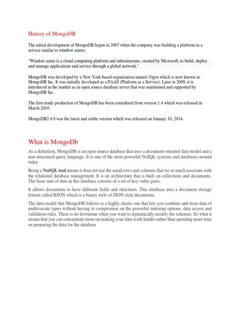 mongodb notes pdf mongo db no sql