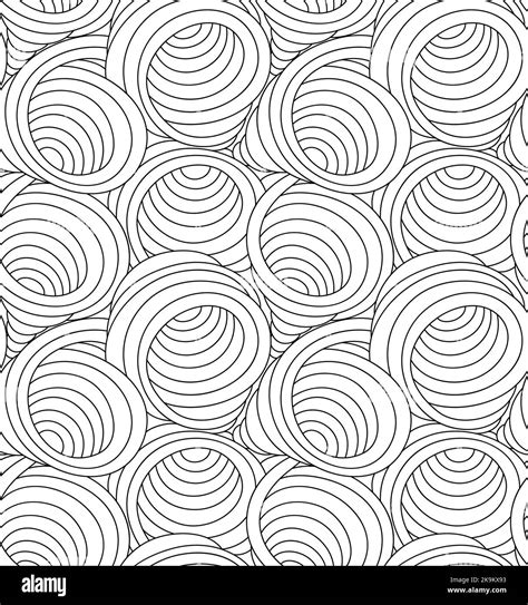 Seamless Monochrome Vector Pattern Of Swirls And Abstract Shapes Drawn With Thin Lines Vector