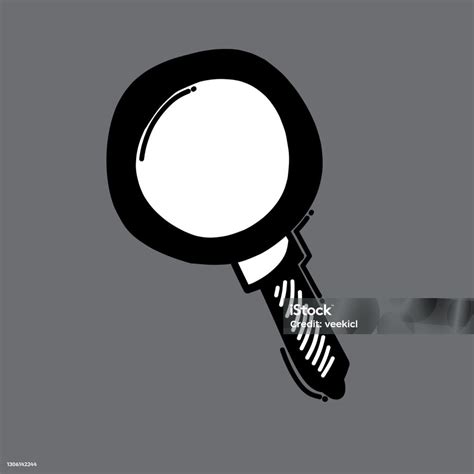 Vergrootglas Krabbel Vector Pictogram Tekening Schets Illustratie Hand