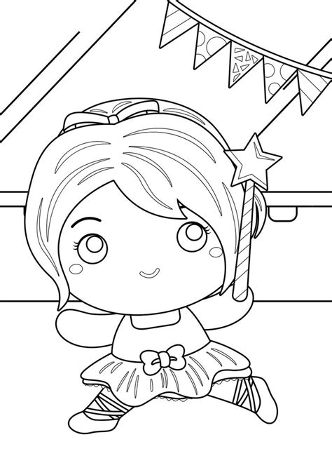 어린이와 성인을 위한 작은 발레리나 발레 활동 색칠 공부 페이지 A4 프리미엄 벡터