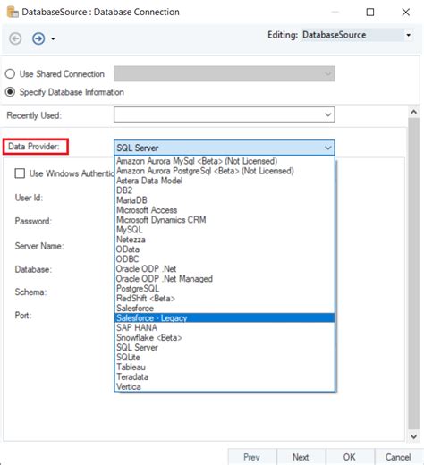 Connecting To Salesforce Legacy Database — Centerprise 8 Documentation