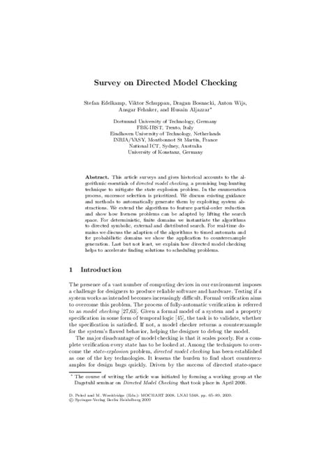 Pdf H Survey On Directed Model Checking