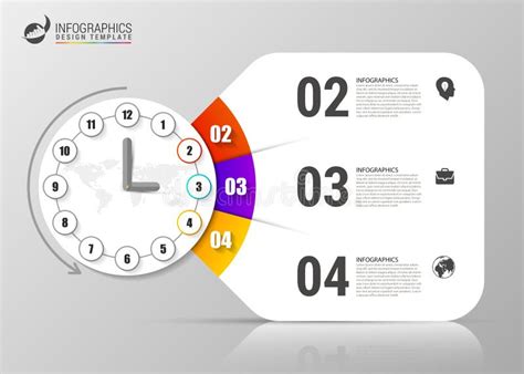 Creative Business Clock Infographic Design Template Stock Vector Illustration Of Colorful