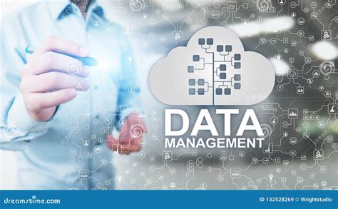 Data Management System Cloud Technology Internet And Business Concept Stock Image Image Of