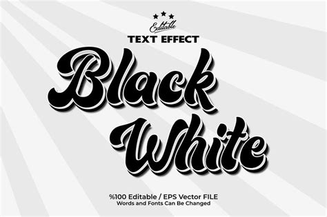 Premium Vector Editable Black White Text Effect Written On A White