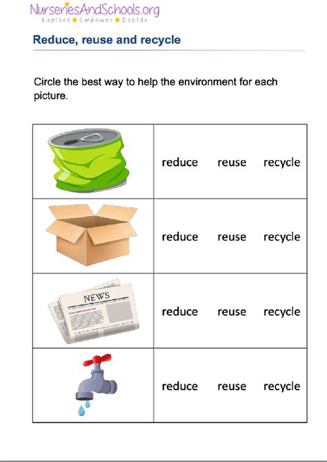 Reduce Reuse And Recycle Worksheet Free Worksheet UK
