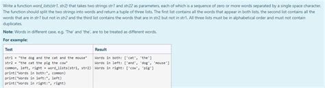 Solved Write A Python Function Wordlistsstr1 Str2 That