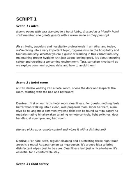 Script 1 Pdf Hygiene Hand Washing