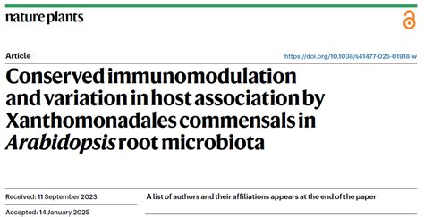 Nature Plants 拟南芥根系微生物群中黄单胞菌共生体对宿主关联的保守免疫调节和变异 知乎