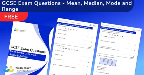 Mean Median Mode And Range Exam Questions GCSE Maths FREE