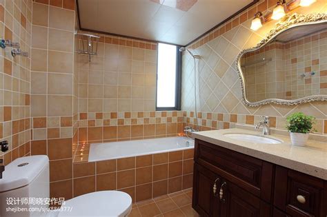 现代美式卫生间瓷砖效果图 设计本装修效果图