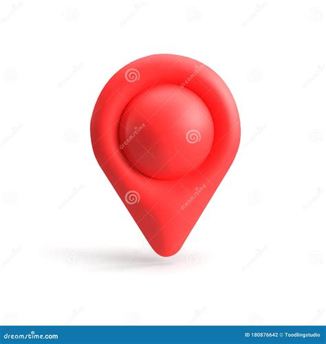 red gps pointer red map pointer isolated on white background three dimensional rendering