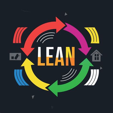 premium vector lean management for agile software development concept multi color arrows