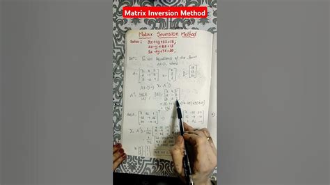 Solve The Equations By Matrix Inversion Method Youtube