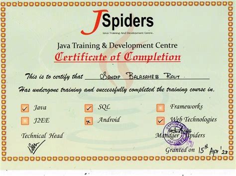 Sandip Raut On Linkedin Glad To Announce That I Completed My Advanced Java And Mysql Course From