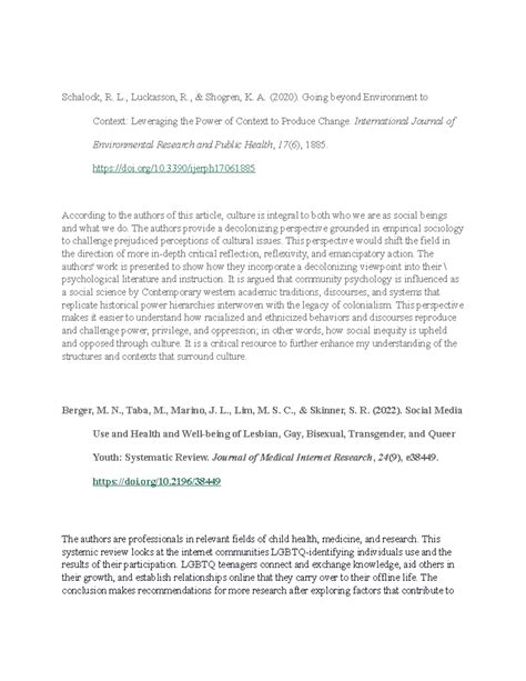 2 2 Annotated Bibliography Context And Infrastructure Schalock R L