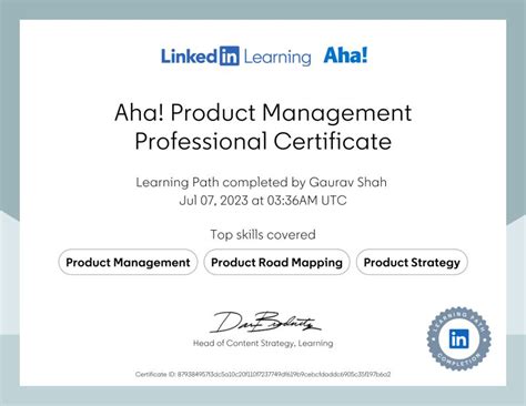 gaurav shah on linkedin certificate of completion