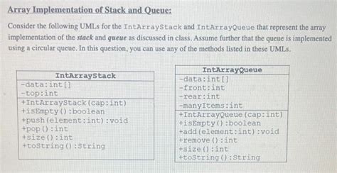 Solved Array Implementation Of Stack And Queue Consider The