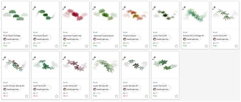 💙자료백업계¹⁴³ On Twitter 클립스튜디오 에셋에서 여러 무료 식물 브러쉬 배포하시는 분 Assetsclip En Us