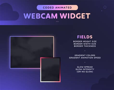 Animated Gradient Webcam Widget Fully Customizable Coded Webcam Border