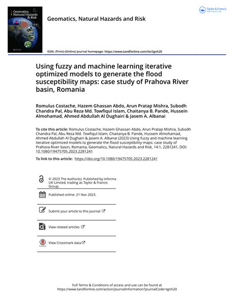 Pdf Using Fuzzy And Machine Learning Iterative Optimized Models To Generate The Flood