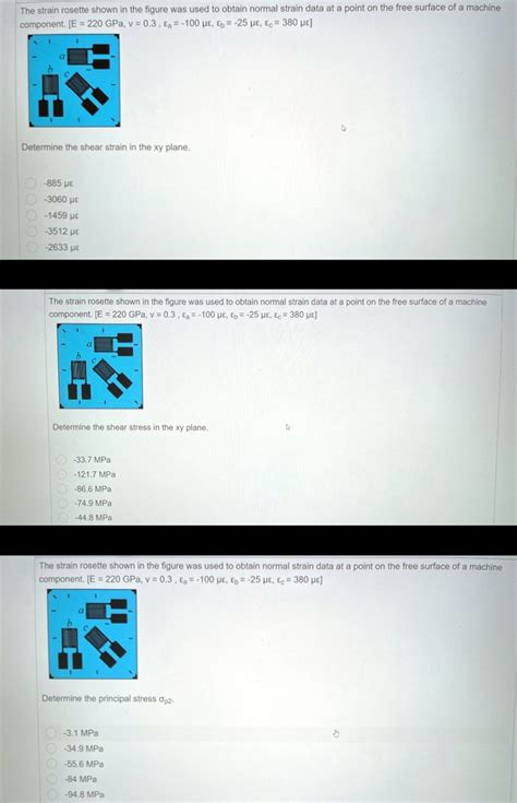 The Strain Rosette Shown In The Figure Was Used To Obtain Normal Strain