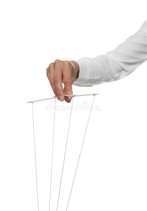Woman Pulling Strings Of Puppet On White Background Closeup Stock Photo Image Of Playing