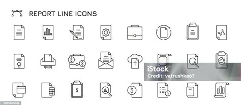 보고서 라인 아이콘 체크 표시 체크 다운로드 및 업로드 데이터 분석 및 생성 그래프 및 차트 문서 및 연구 벡터 인포그래픽 심볼 검색에 대한 스톡 벡터 아트 및 기타 이미지
