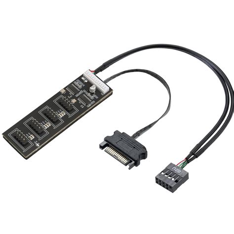 9pin Usb Header Splitter With Sata Power Cable 9pin Usb Header Male 1