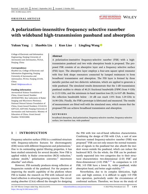 A Polarization‐insensitive Frequency Selective Rasorber With Wideband High‐transmission Passband