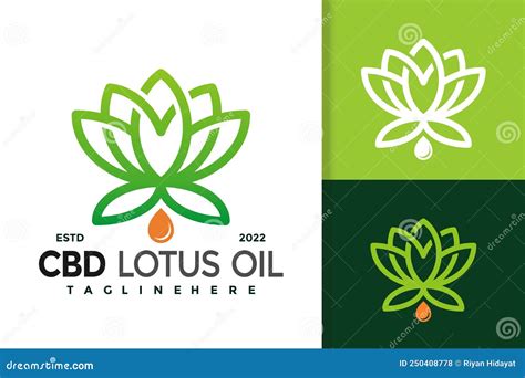 Cbd Lotus Oil Modern Logo Design Vector Template Stock Vector