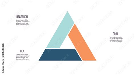 Business Infographics Triangle Chart With 3 Parts Steps Vector
