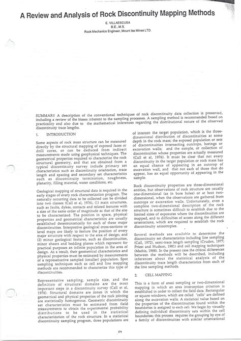 Pdf A Review And Analysis Of Rock Discontinuity Mapping Methods