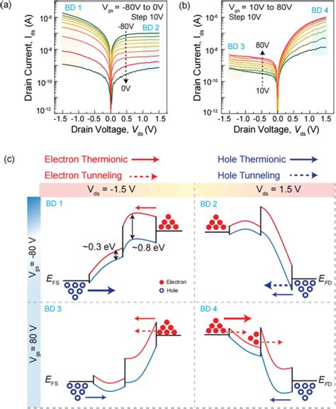 Ids−vds Characteristics Of The Heterojunction Pdse2 Device D1 A At Vgs Download Scientific