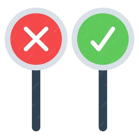 Галочка и крест знаки раунда Бесплатно векторы