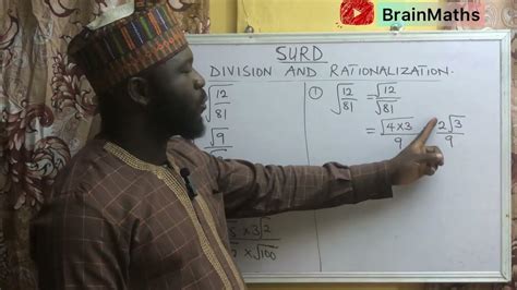 Surds Division And Rationalization Grades 8 9 And 10 Youtube