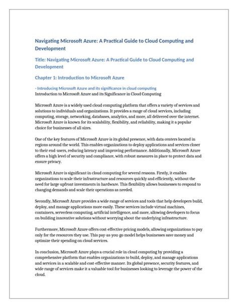 Introduction To Microsoft Azure Cloud Pdf